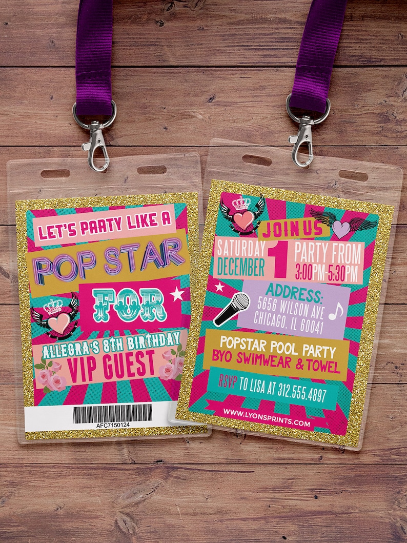 Disco Retro neon VIP PASS backstage pass Vip invitation | Etsy