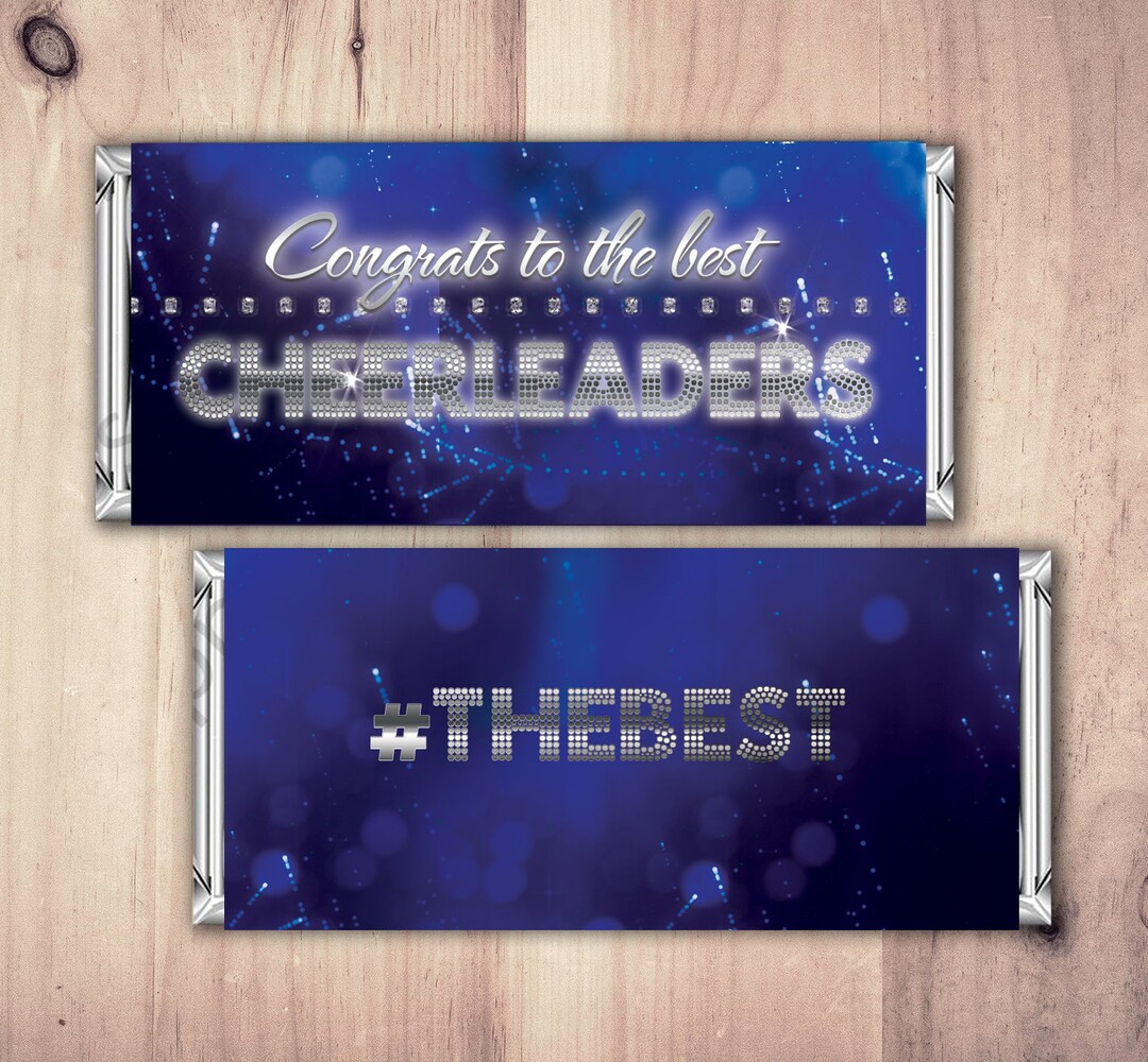 Personalized Cheerleading Candy Bar Wrapper – Printable Candy Bar ...
