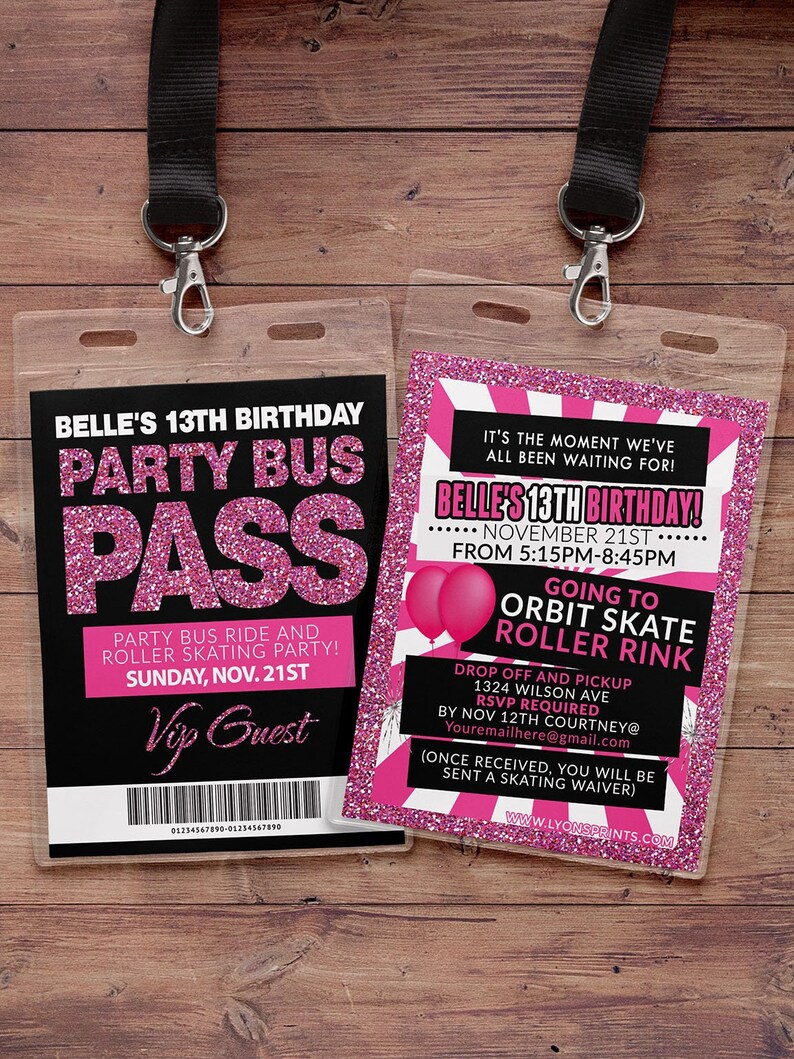 VIP PASS, Limo Pass, Birthday Party, 21st Birthday, Backstage Pass ...