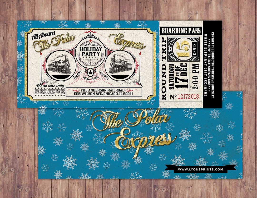 Polar Express HOLIDAY PARTY Invitation, Printable Holiday Party ...