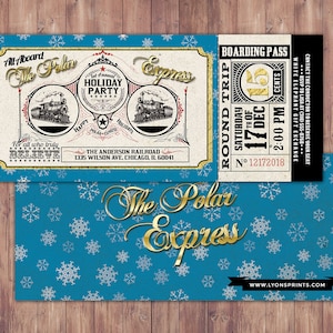 Polar Express HOLIDAY PARTY Invitation, Printable Holiday Party ...