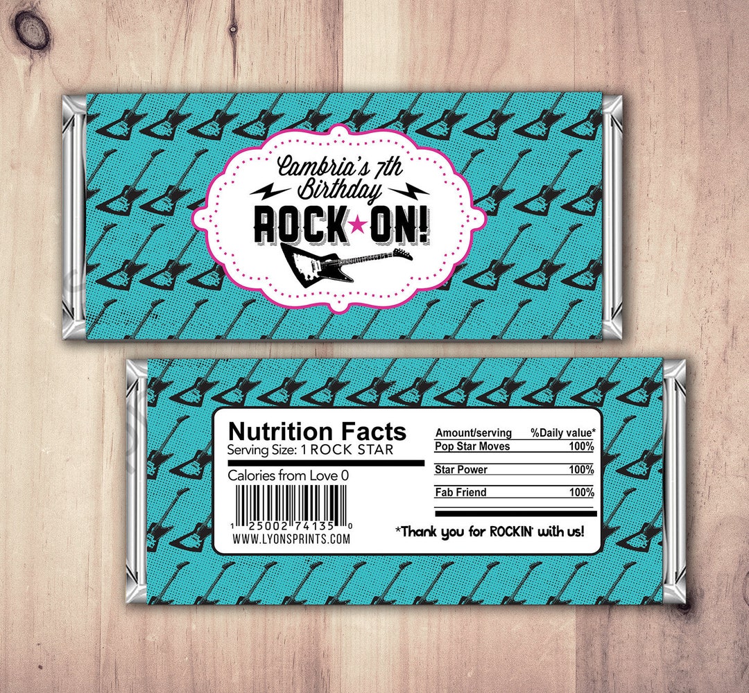Rock Star Wrapper, Pop Star Wrapper – Printable Hershey's Bar Wrapper ...
