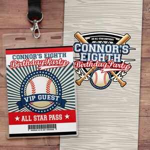 Baseball Ticket Invitation // All Star Birthday // VIP Pass,, Baseball ...