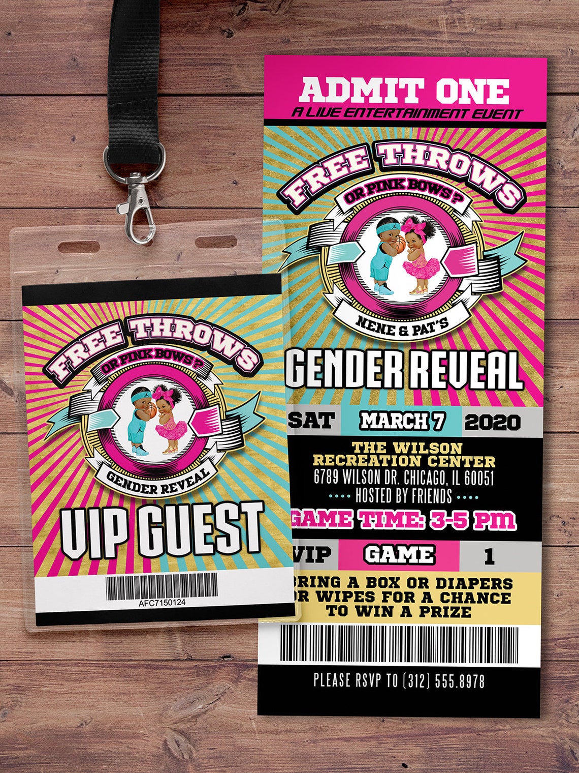 Free Throws or Pink Bows Invitation. PRINTABLE. Basketball or | Etsy