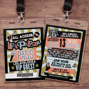 Rock Star VIP PASS backstage pass Vip invitation birthday | Etsy