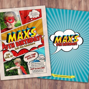 Comic Party Invitation / Boy Birthday Invitations / Sleepover ...