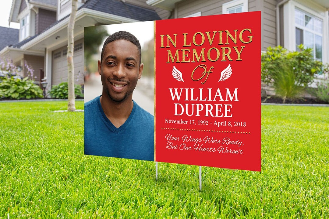 Yard Sign, Funeral Sign Design, Digital File Only, Memorial Sign, Happy ...
