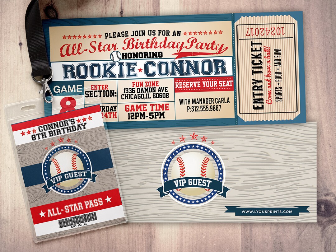 Vintage, Baseball, All-star Invitation // Little Slugger Birthday ...