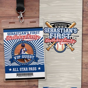 Baseball Ticket Invitation, All Star Birthday, VIP Pass, Baseball Party ...