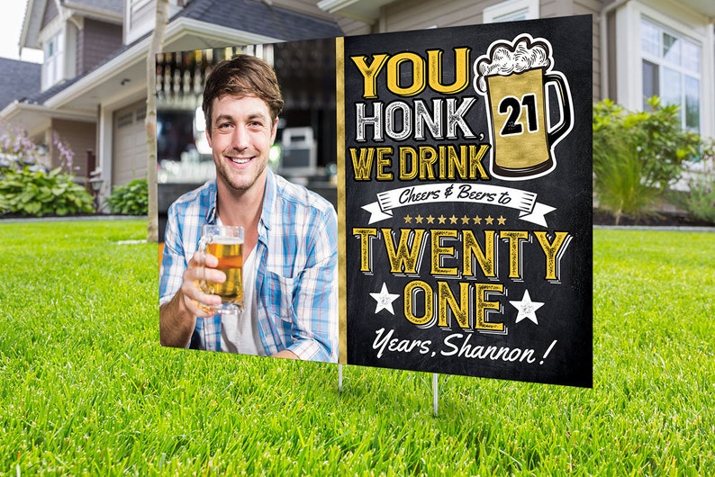 Any Age Happy Birthday Yard Sign Design Digital File Only - Etsy