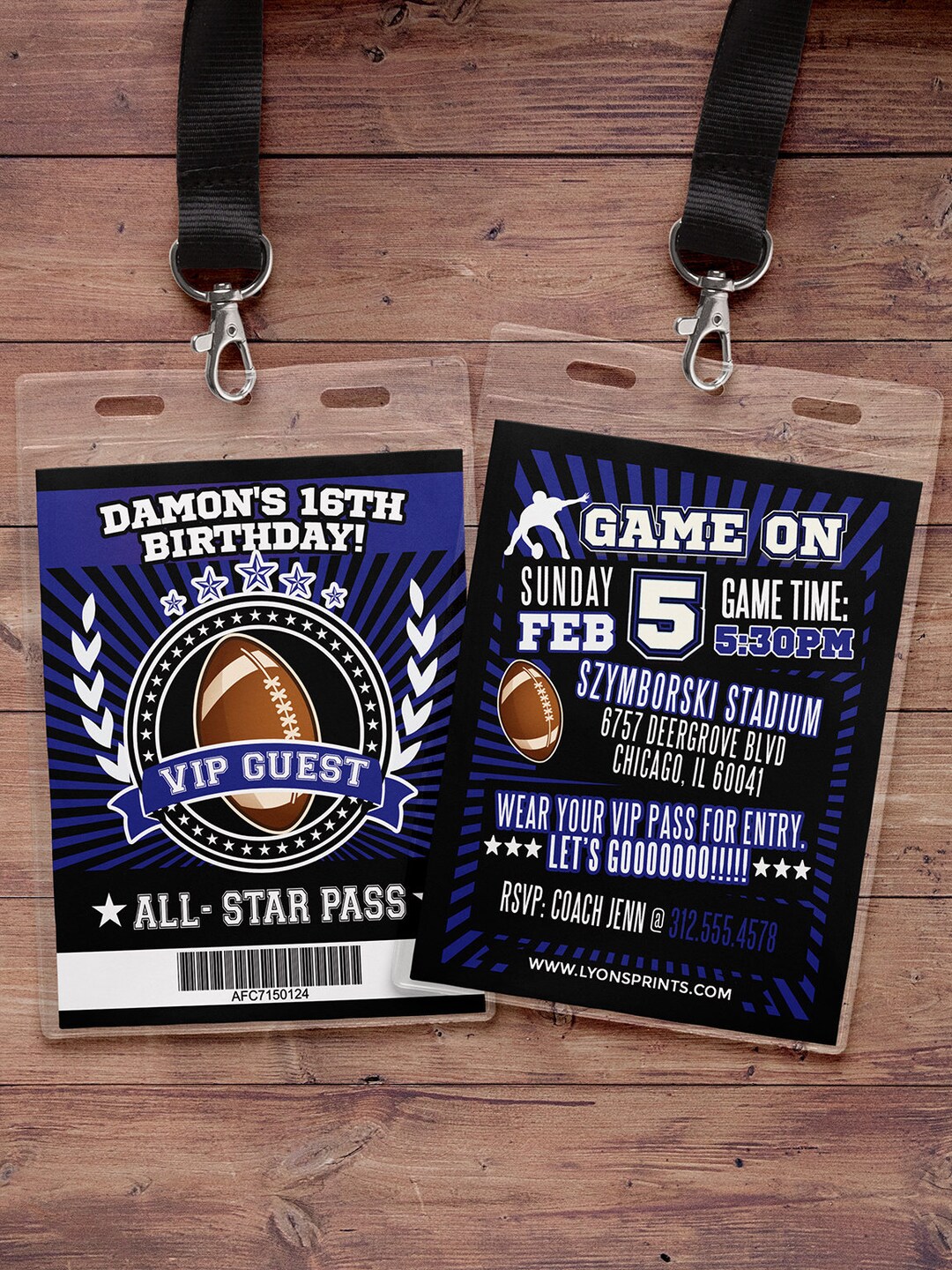 Football Ticket Invitation // All Star Birthday // VIP Pass, BIRTHDAY ...