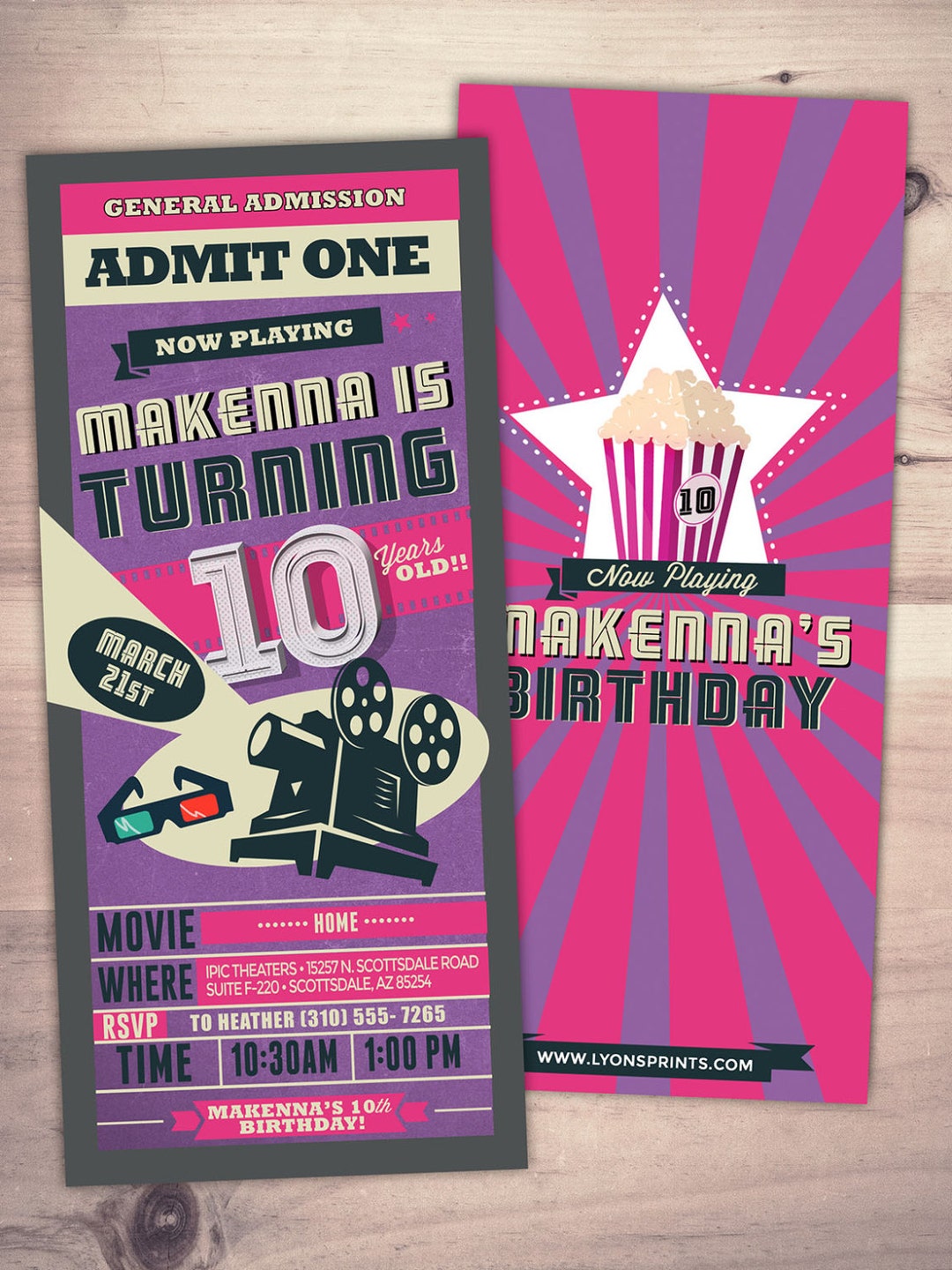 Movie Ticket Invitations - Birthday Movie Theater Invite, Movie Night ...