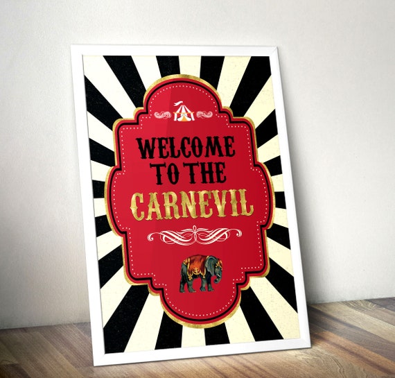 Circus welcome sign, Digital file only, CarnEvil sign, Carnival party ...