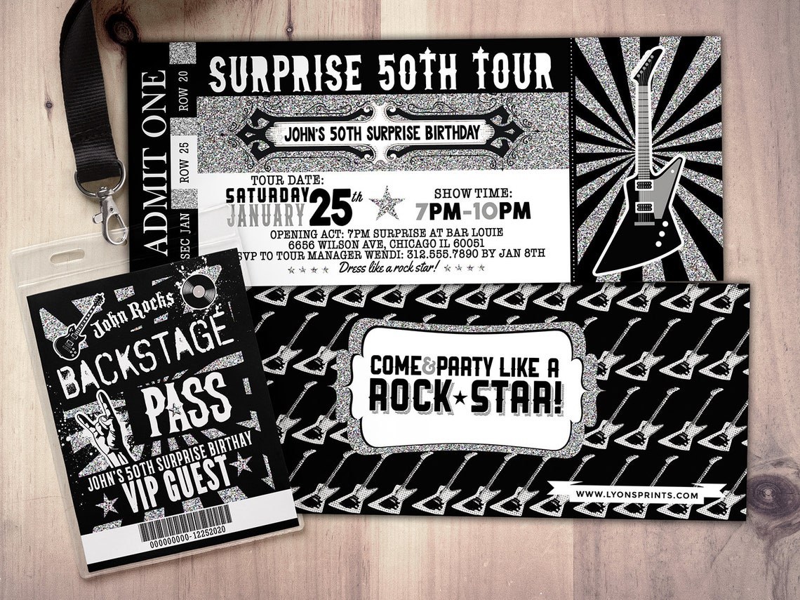 ROCK STAR Concert Ticket Birthday Party Invitation Music - Etsy