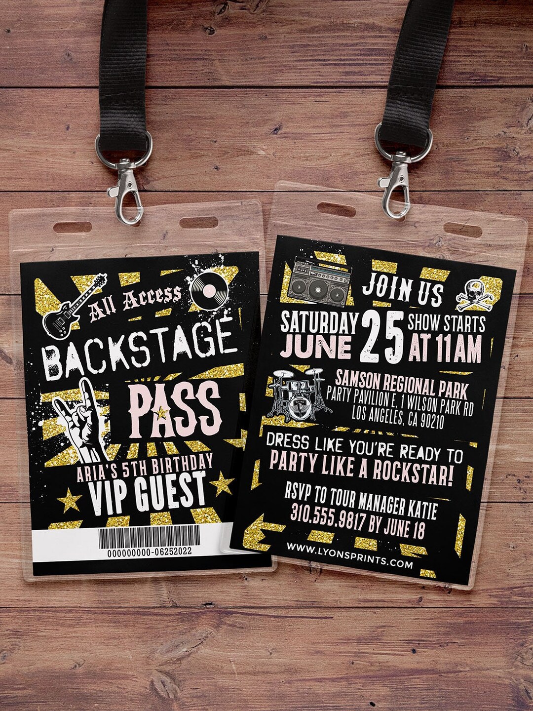 Punk Rock, VIP PASS, Backstage Pass, Vip Invitation, Birthday, Pop Star ...