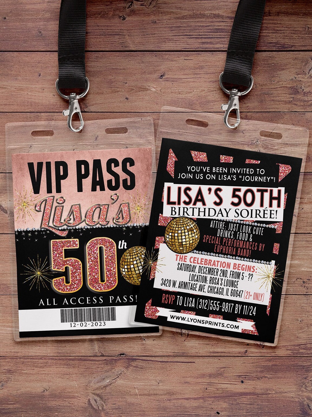 VIP Pass, 50th, 40th, 30th, 21st Birthday, Backstage Pass, Birthday ...