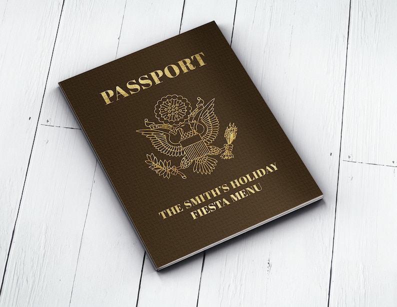 Menu Itinerary Passport Precious Cargo Travel Theme - Etsy