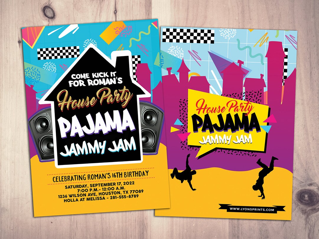 90's House Party Invitation, 80s Party Invite, House Party Invitation ...