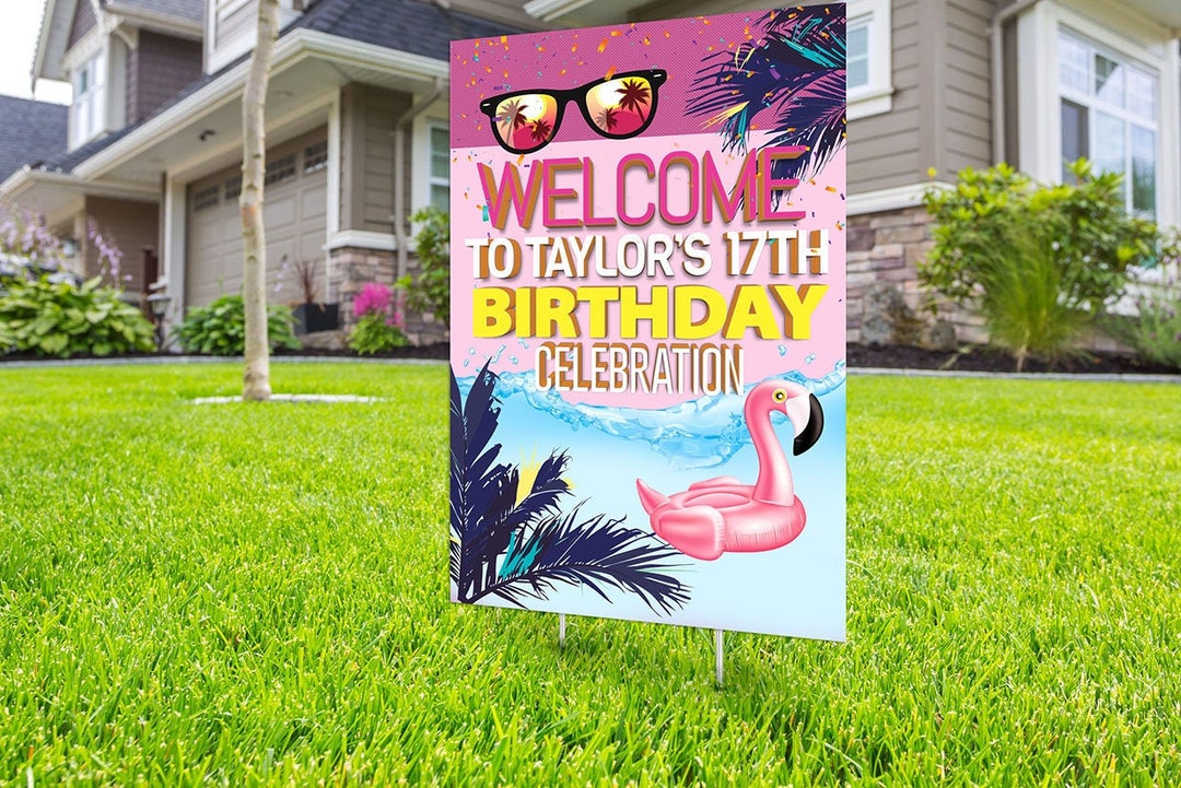 Pool Party Lawn Sign, Digital File Only, Yard Sign, Social Distancing ...