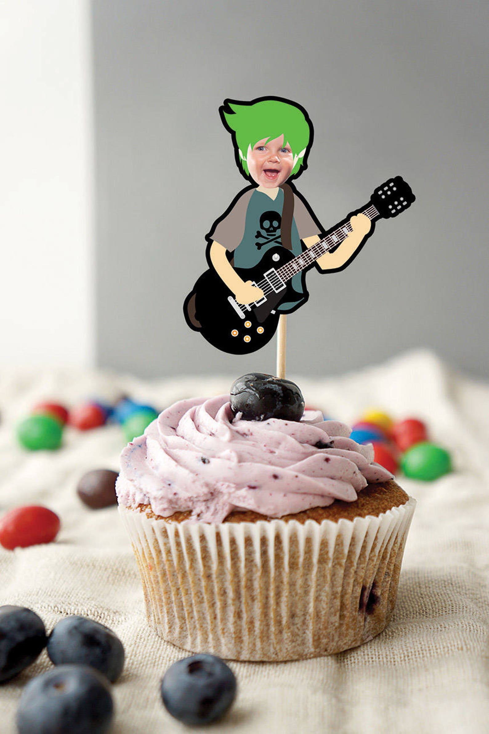 Rockstar Cupcake Toppers, Birthday Party, Party Decorations, Party ...