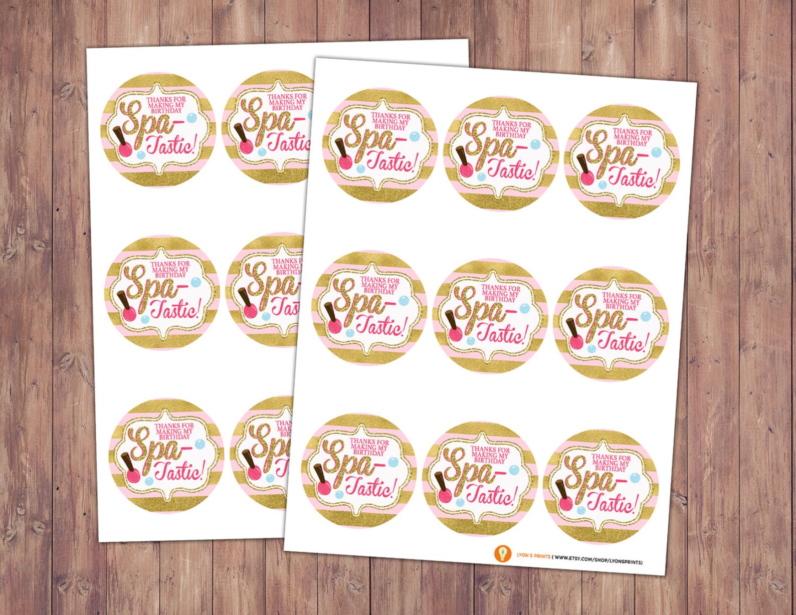 Spa Party Spa Labels Spa Birthday Sticker Mani Pedi - Etsy