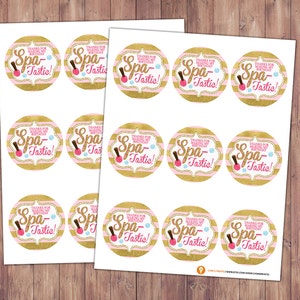 Spa Party, Spa Labels , Spa Birthday, Sticker, Mani, Pedi Party, Nail ...