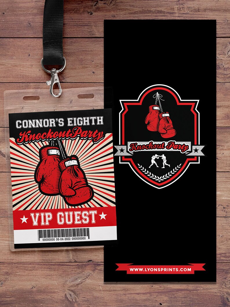 Boxing Ticket Invitation, Knockout Invite, Boxing Birthday Party ...