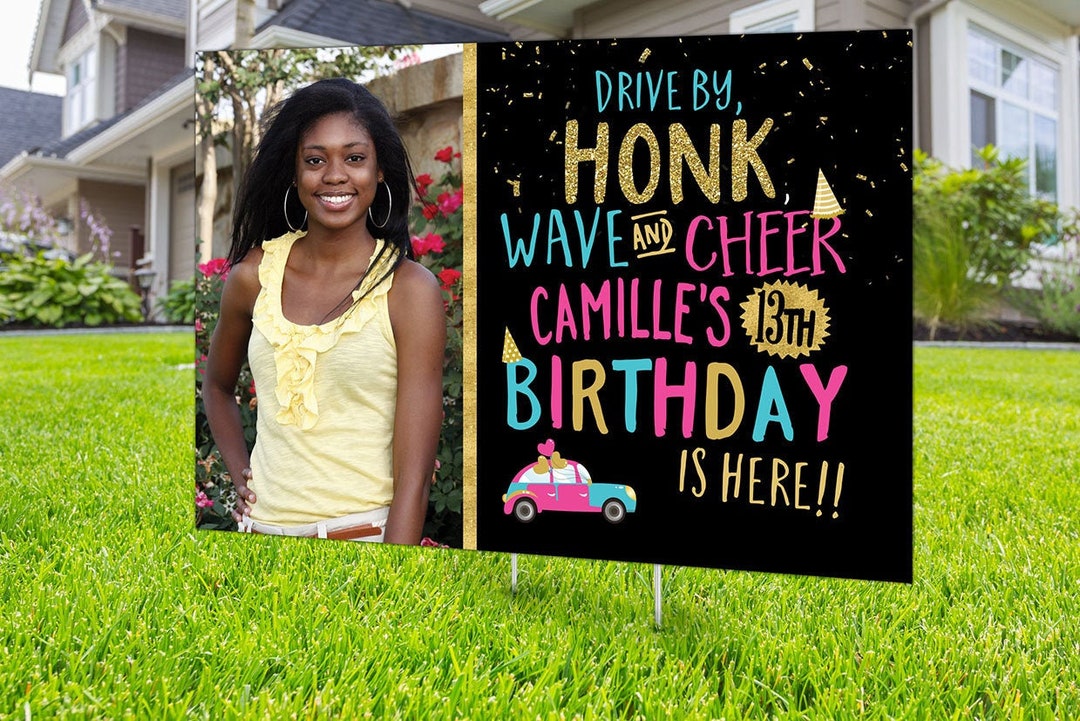 Birthday Parade, Yard Sign Design, Lawn Sign, Social Distancing Drive ...