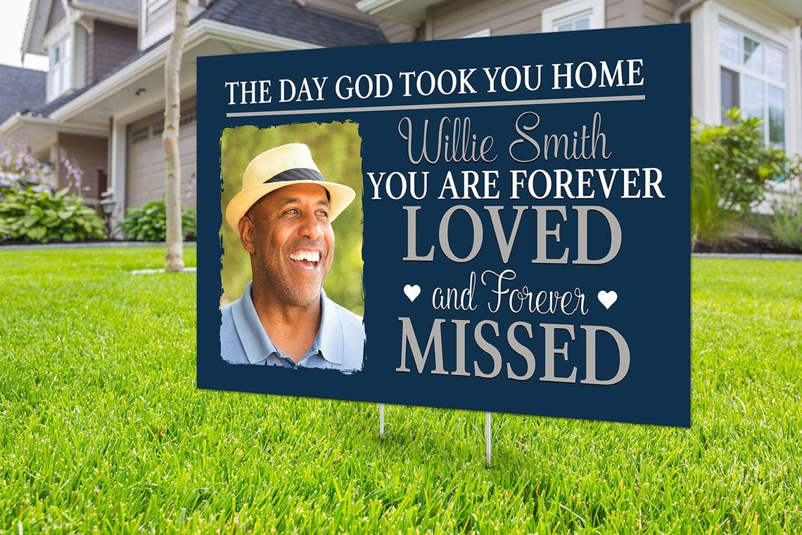Yard Sign, Funeral Sign Design, Digital File Only, Memorial Sign, Happy ...