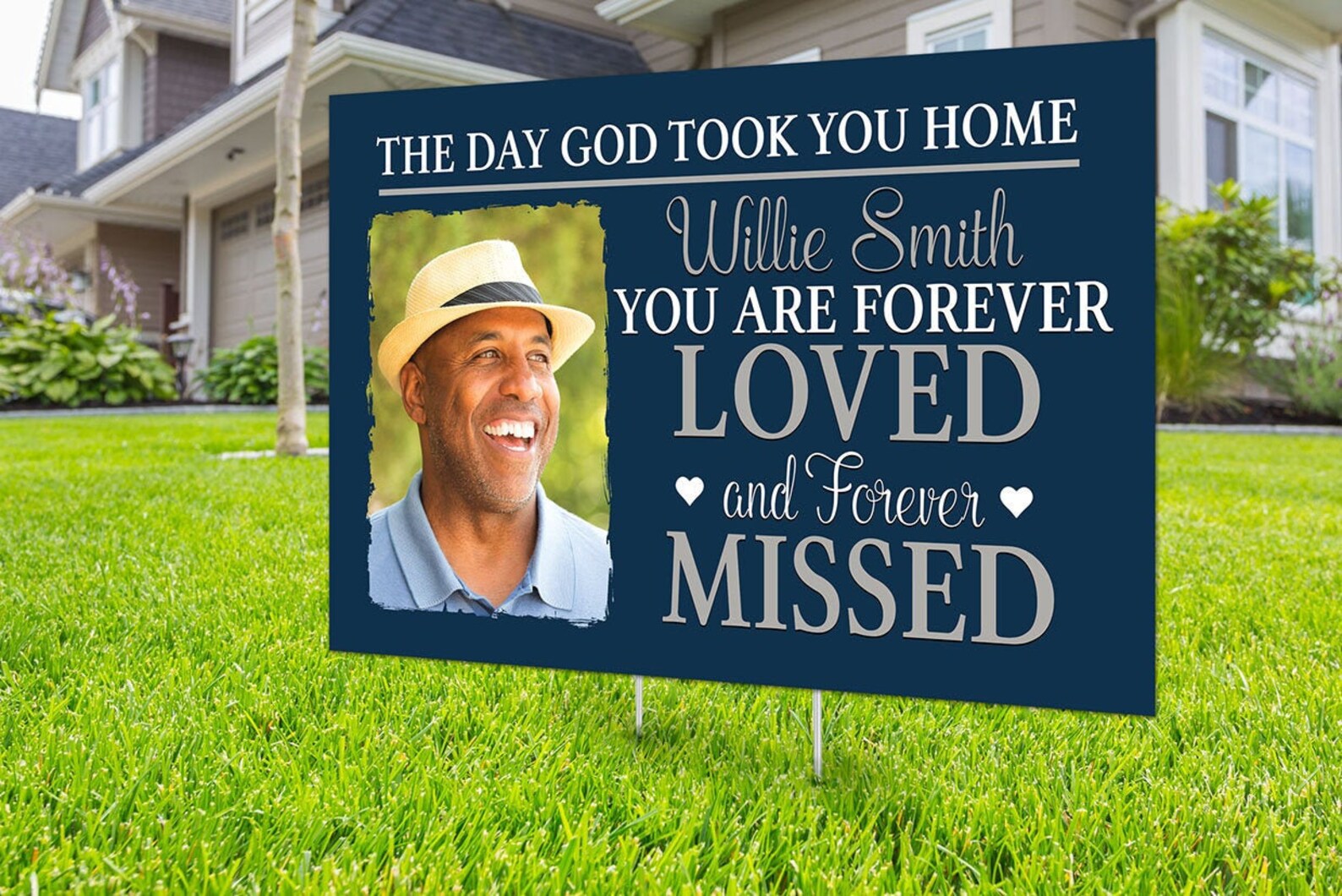 Yard Sign, Funeral Sign Design, Digital File Only, Memorial Sign, Happy ...