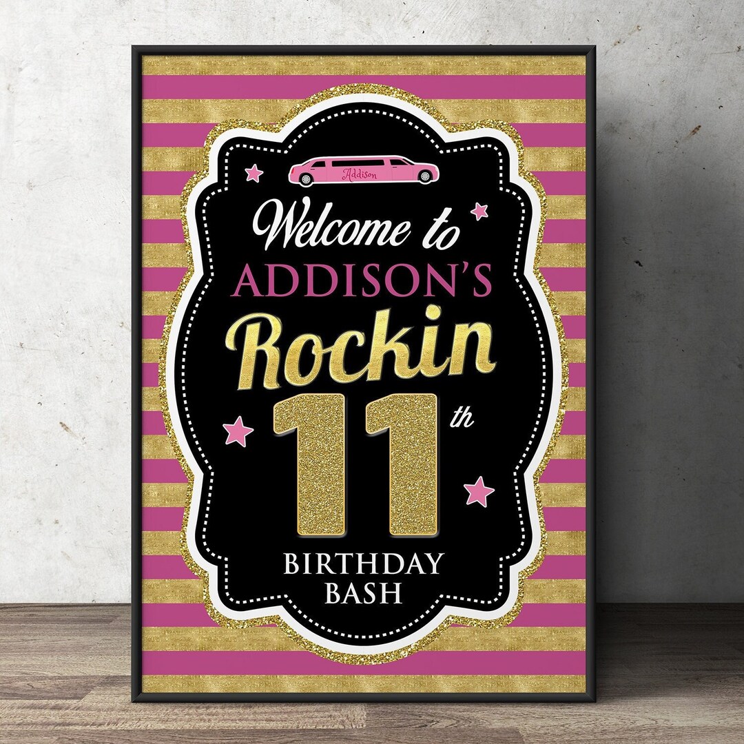 Limo Party Sign, Spa Party, Party Sign, Table Sign, Party Bus, Birthday ...