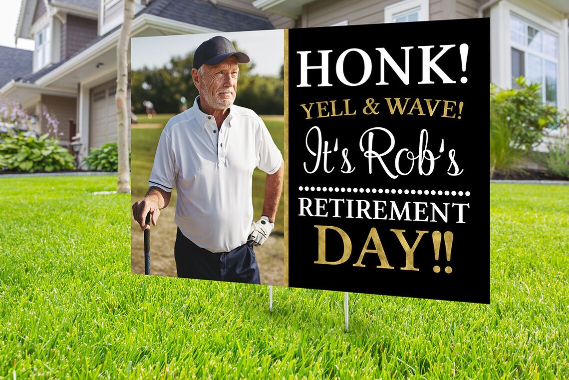 Retirement Lawn Sign Design Digital File Only Yard Sign - Etsy