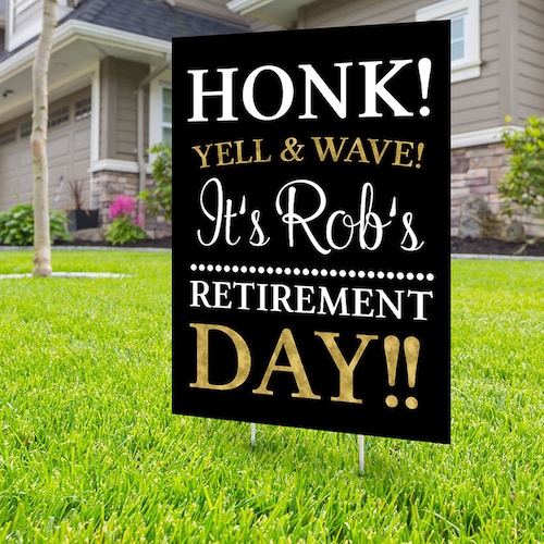 Retirement Lawn Sign Design Digital File Only Yard Sign - Etsy