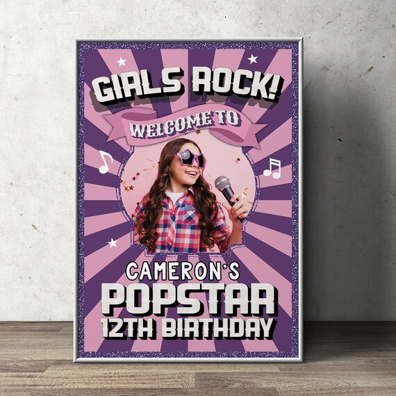 Welcome Party sign, Pop Star party, Rock Star party, baby shower, party ...
