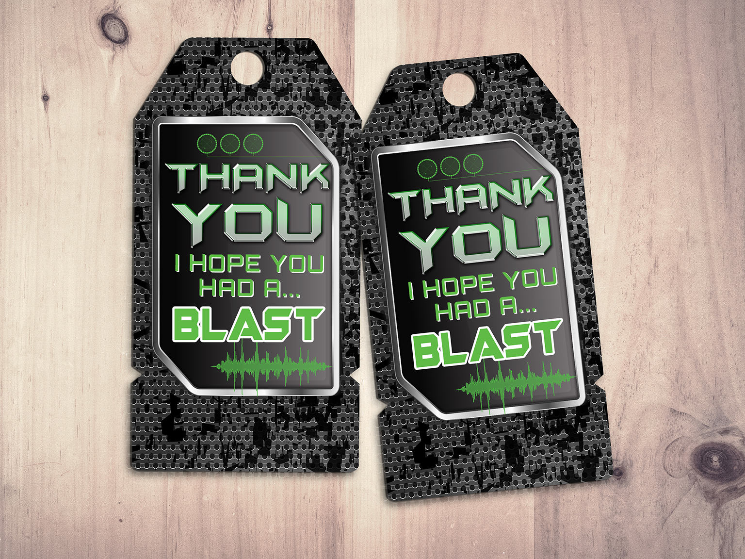 Laser Tag Party Thank You Tag Laser Tag Birthday Thank You Tags Instant ...