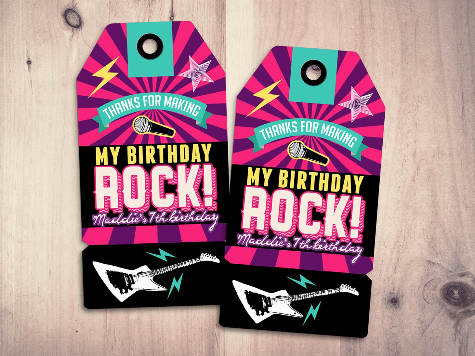Party Favor Tag, Rockstar Birthday, Favor, Boy Birthday, Personalized ...
