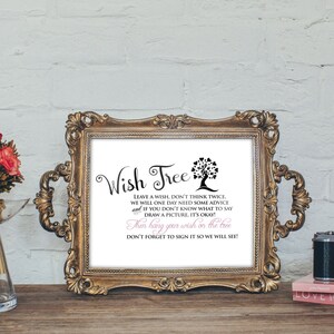 Wishes Tree Sign, Baby Shower Game, Baby Shower Sign, Wish Tree, Table ...