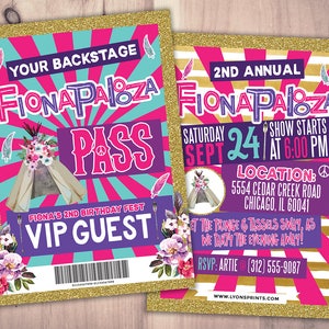 Rock Star, VIP PASS, Backstage Pass, Vip Invitation, Birthday, Pop Star ...