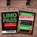VIP PASS, Limo Pass, Birthday Party, 21st Birthday, Backstage Pass ...