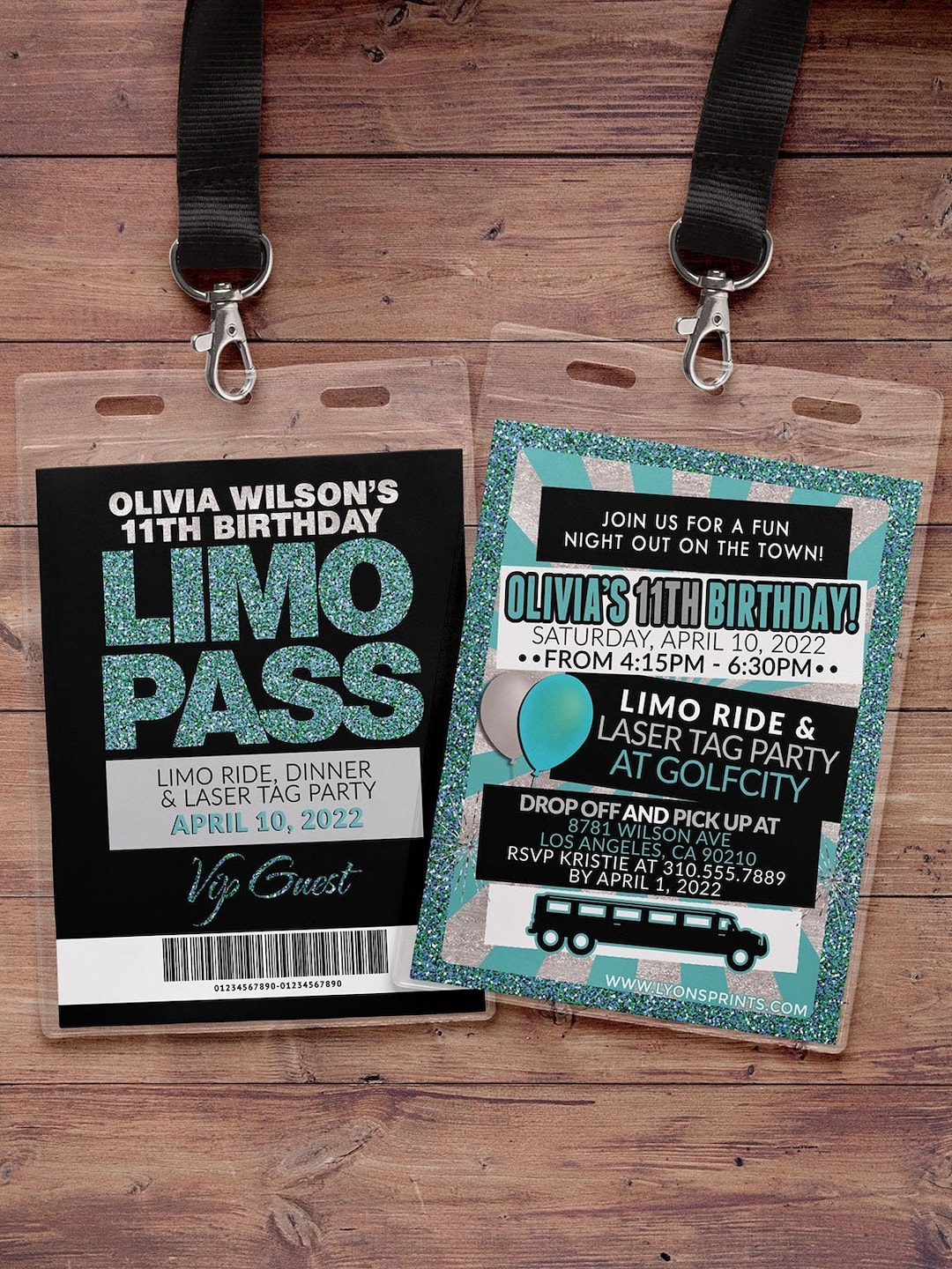 VIP PASS, Limo Pass, Birthday Party, 21st Birthday, Backstage Pass ...