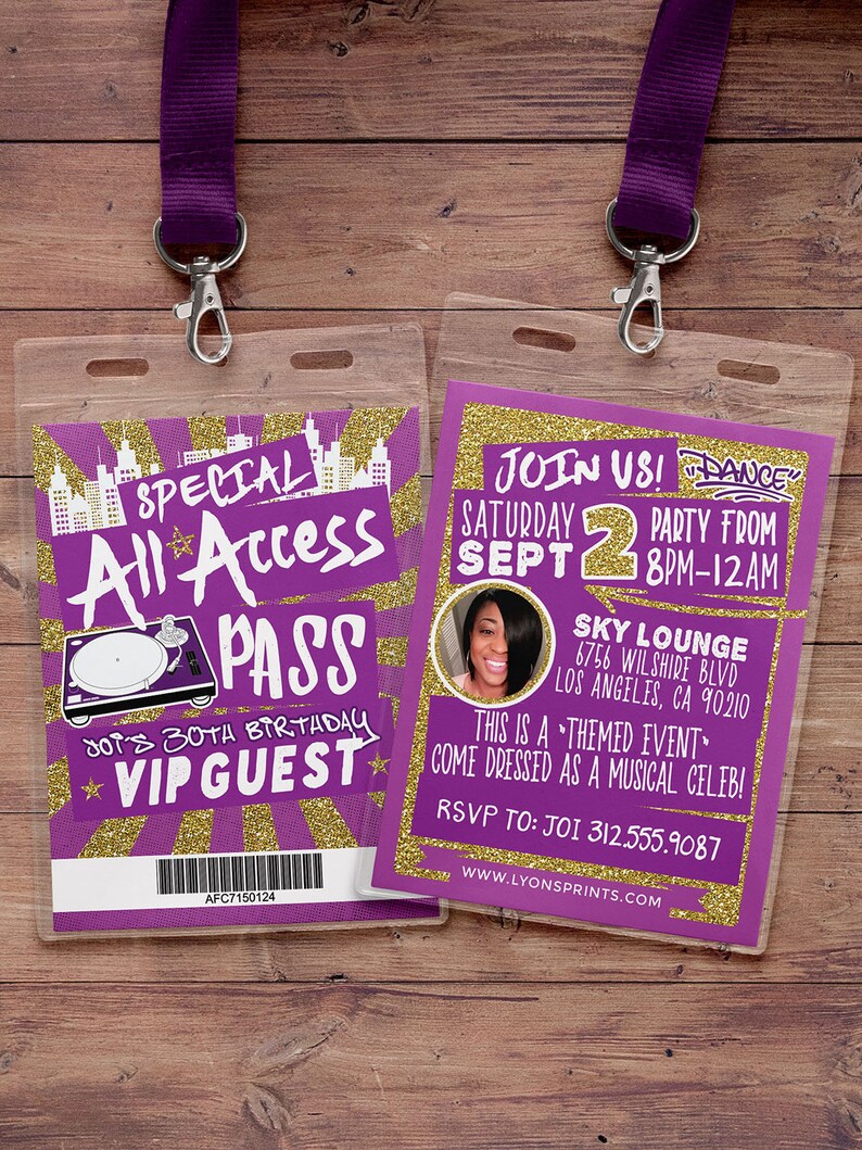 Hip Hop Retro Neon VIP PASS Backstage Pass Vip - Etsy