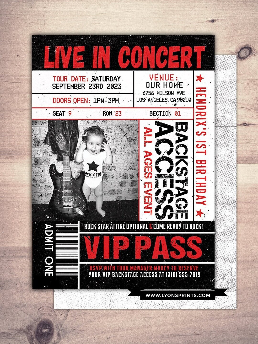 VIP Pass Invitation, Backstage Pass, VIP Invitation, Birthday Invite ...