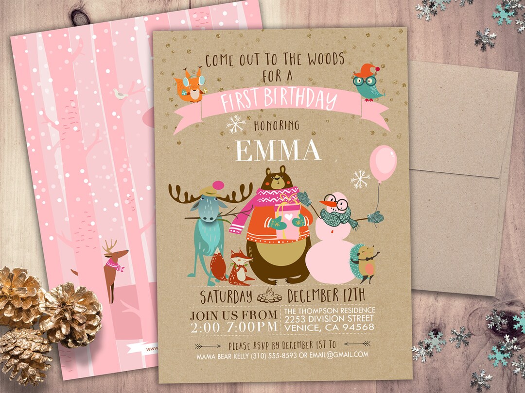 ANY AGE, Woodland Birthday, Woodland Baby Shower, Winter Onederland ...