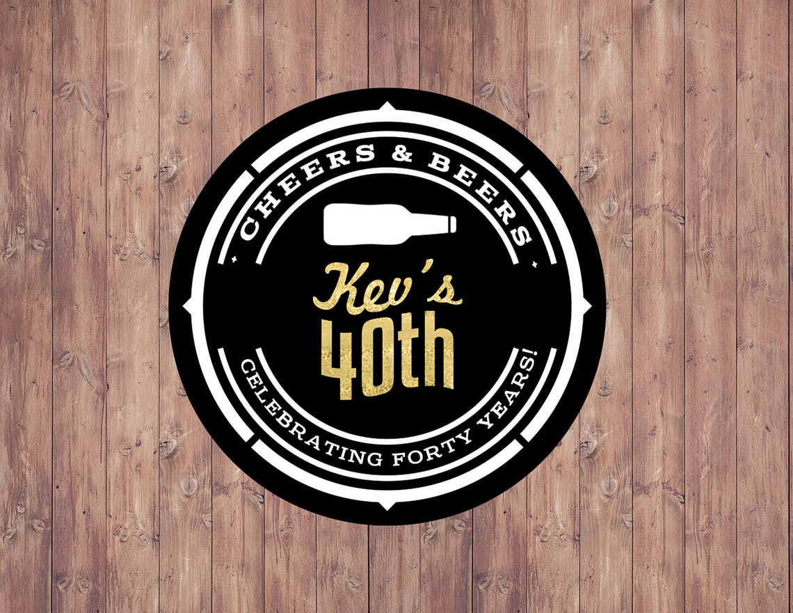 Sticker Design Cheers and Beers Birthday Favor Cheers and - Etsy