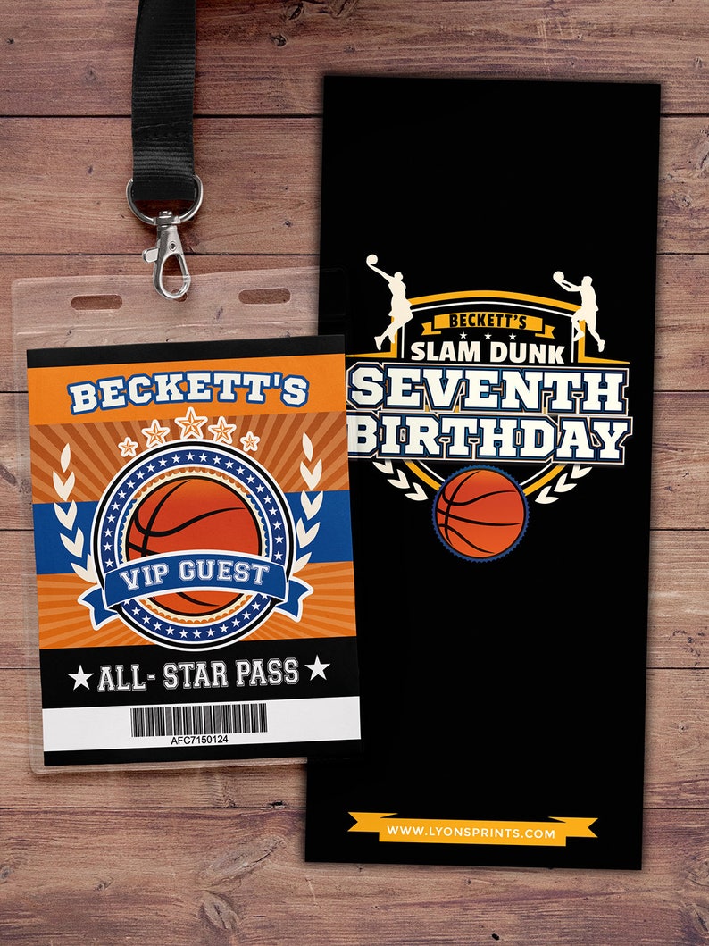 Basketball Ticket Invitation, All Star Birthday, VIP Pass, Birthday ...