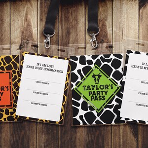 VIP PASS, ZOO Birthday, Identification Card, Party Favor, Lanyard ...