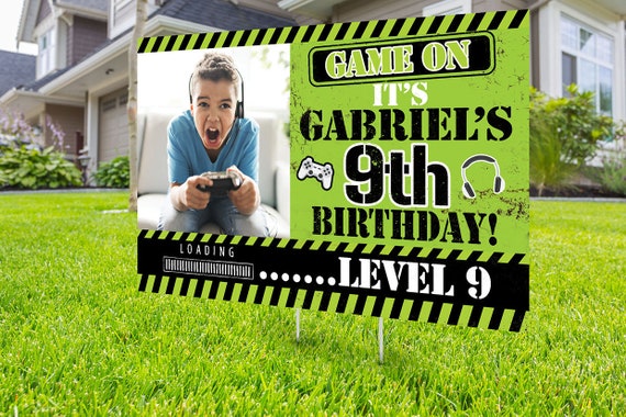 Happy birthday Yard Sign design, Digital file only, video game lawn ...
