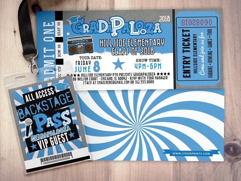 Graduation Party Invitation, Concert Ticket, Rock Star Theme. Rock Star ...