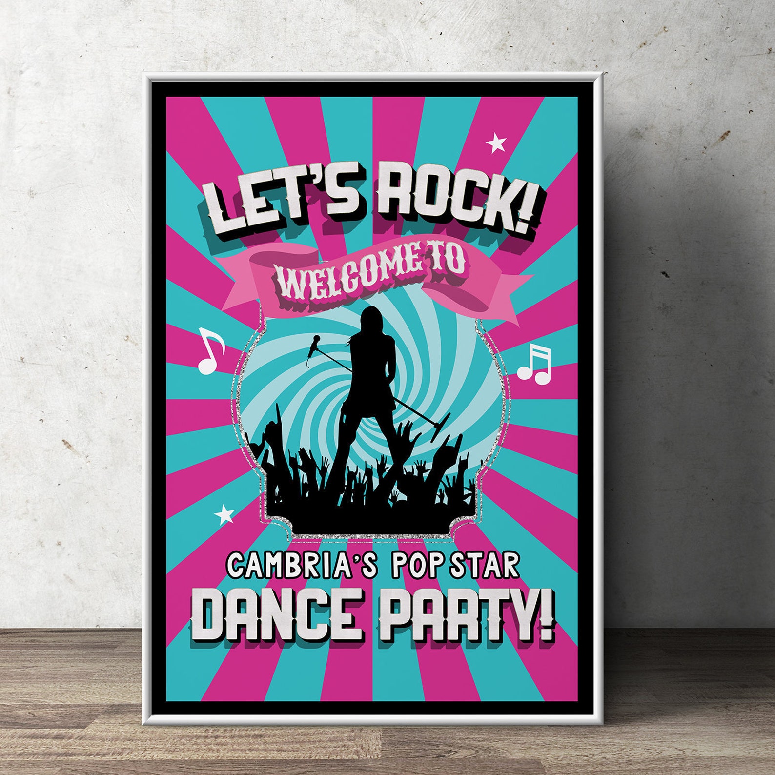 Welcome Party Sign, Pop Star Party, Rock Star Party, Baby Shower, Party ...