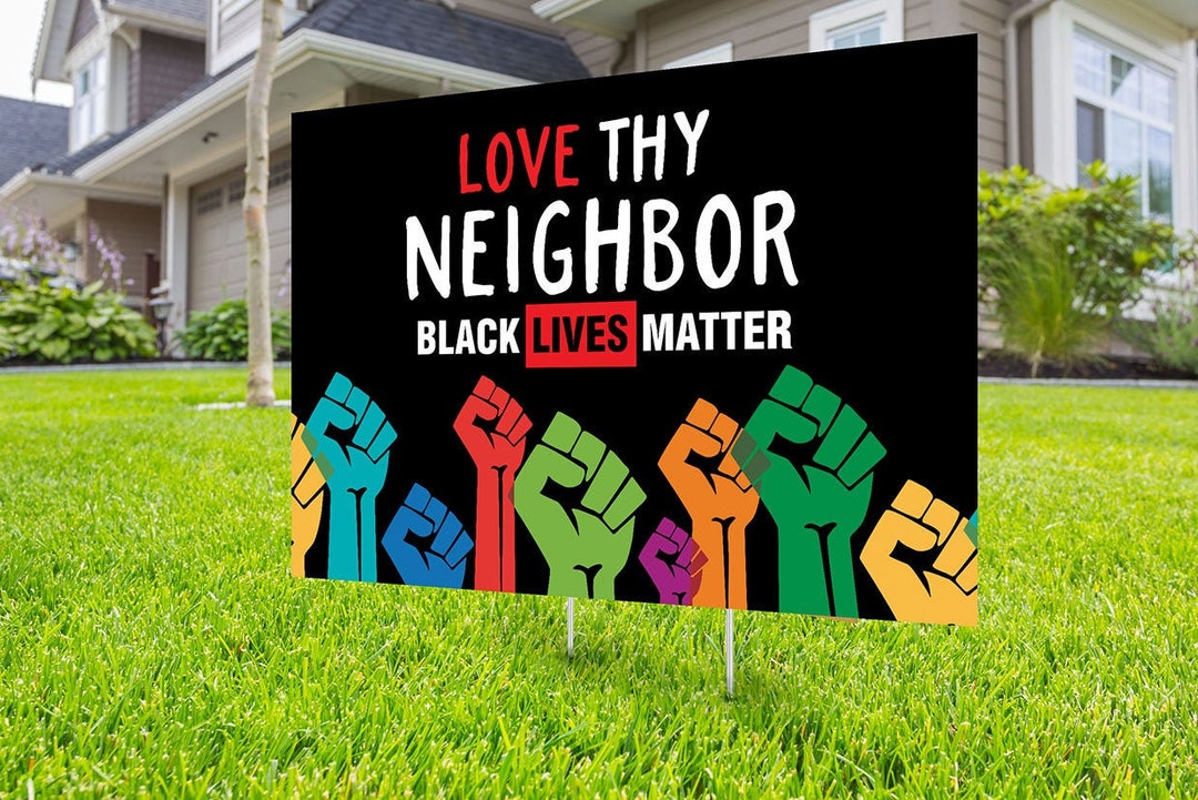 Black Lives Matter Yard Sign Design, Digital File Only, No Hate Sign ...